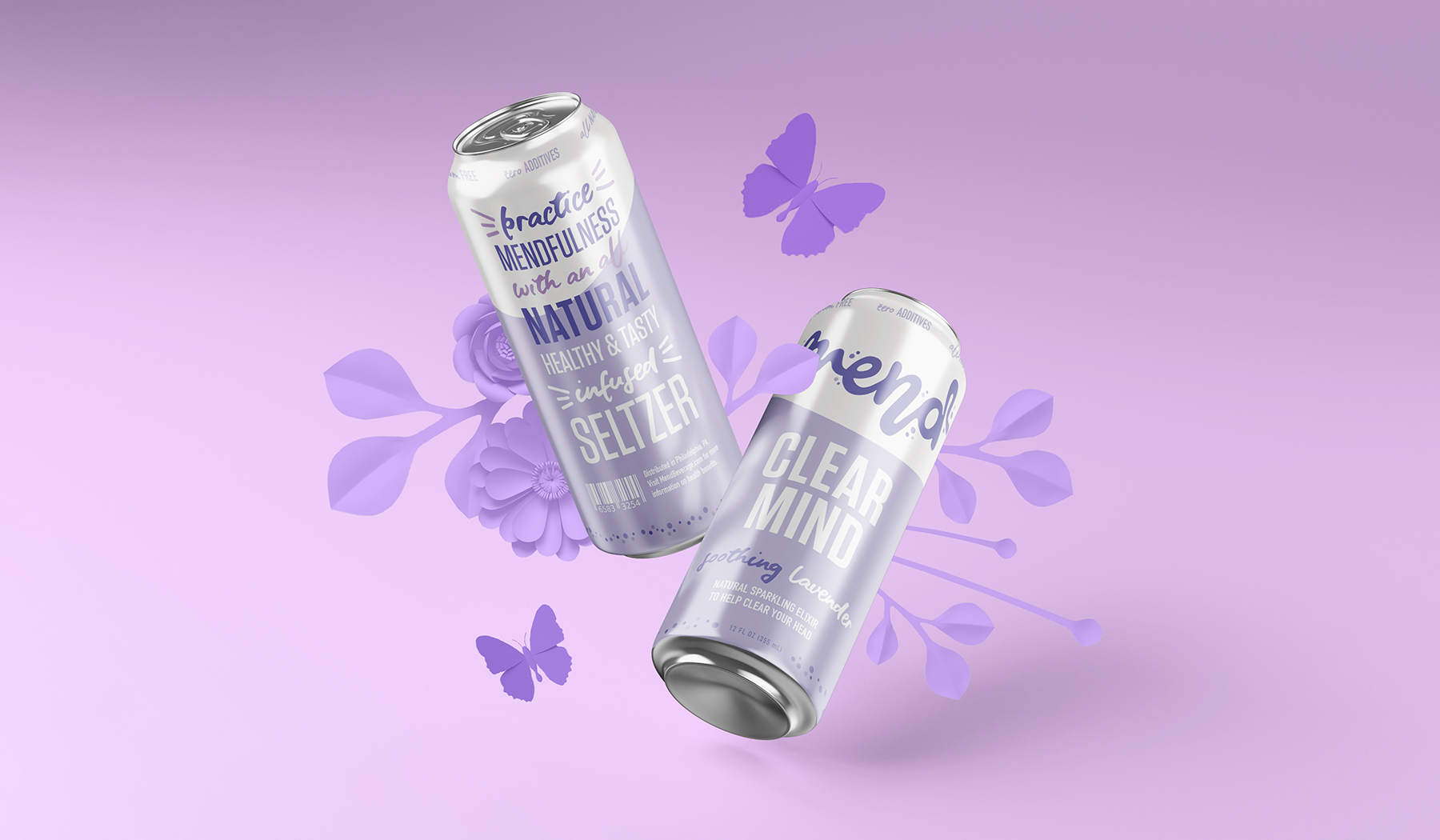Beverage Packaging Design for Mend Healthy Seltzer | Aid&Abet