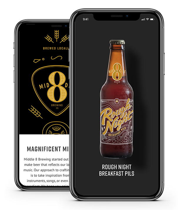 Beverage Packaging Design for Middle 8 Brewing Company | Aid&Abet